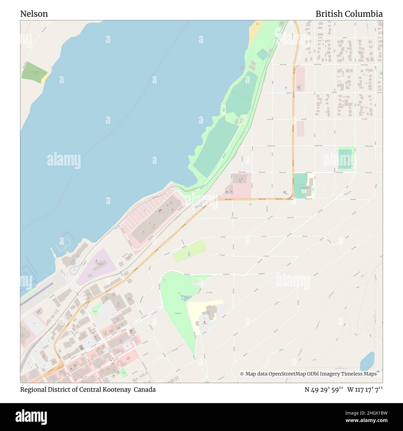 Nelson british columbia map hi-res stock photography and images - Alamy