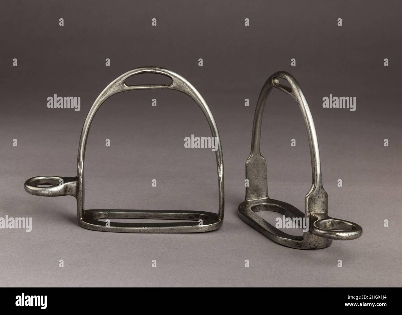 Two Stirrups 19th century Indian These two right stirrups were used by ...