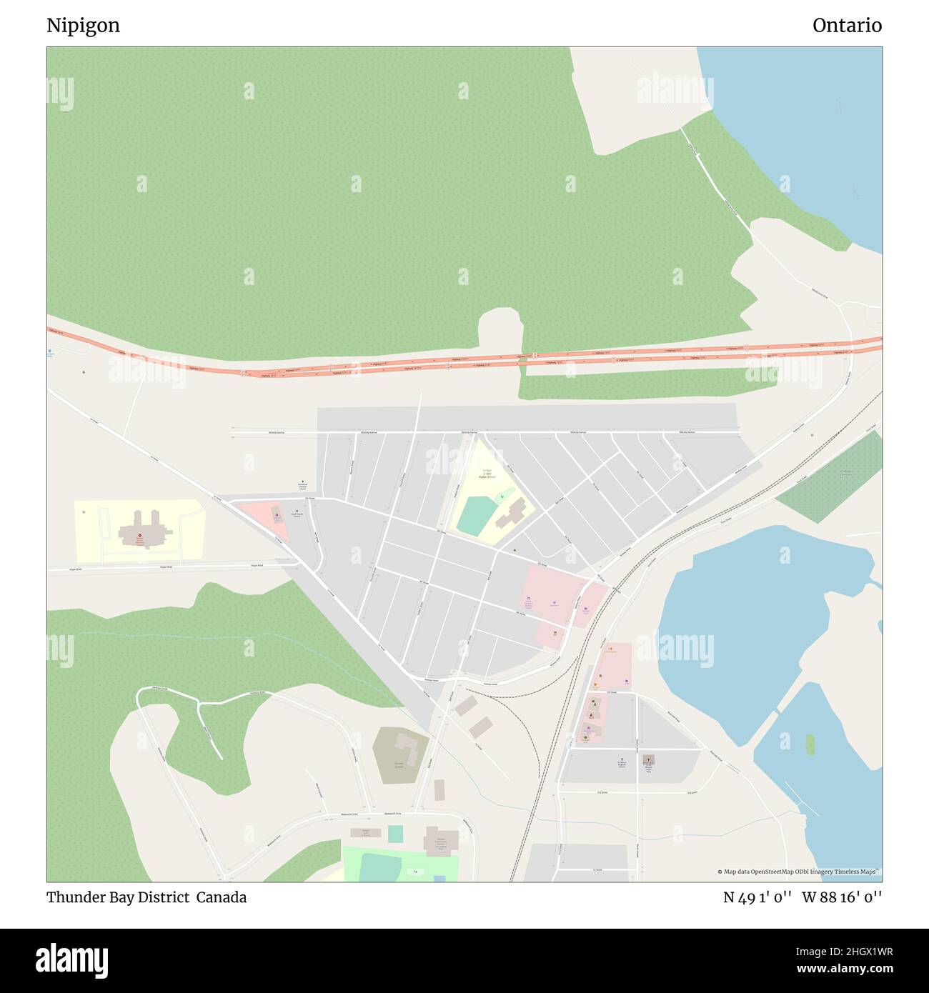 Nipigon map hi-res stock photography and images - Alamy