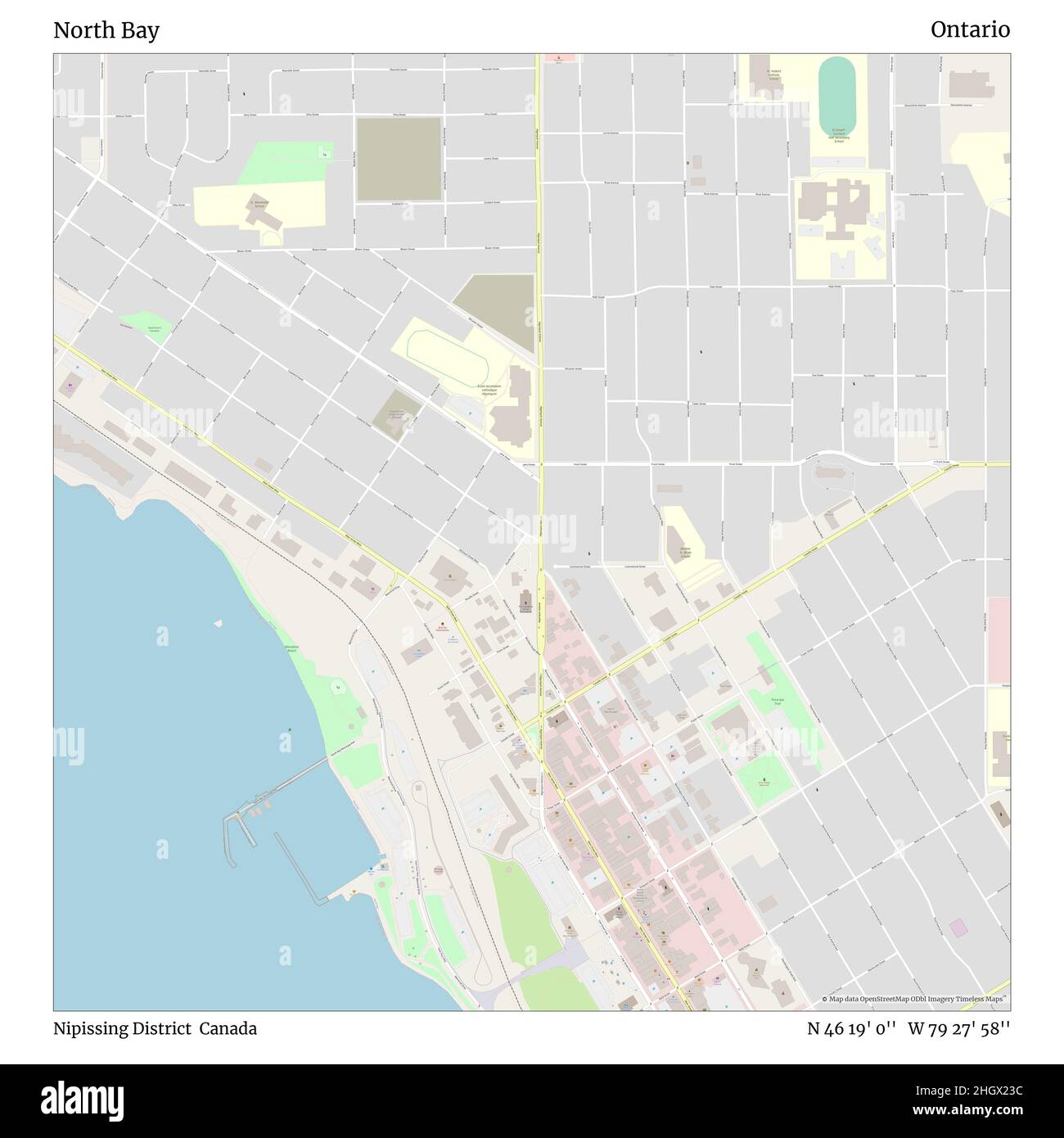 Map of north bay ontario Cut Out Stock Images & Pictures - Alamy