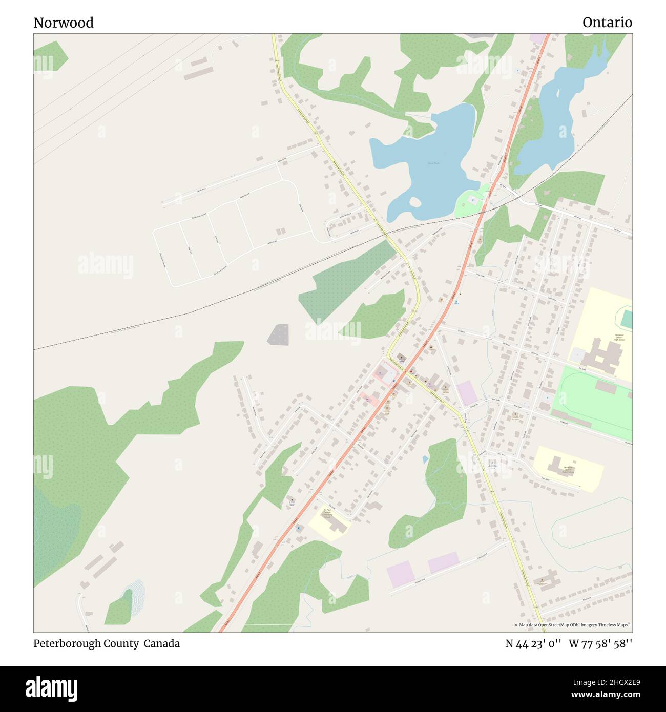 Map of norwood ontario Cut Out Stock Images & Pictures - Alamy