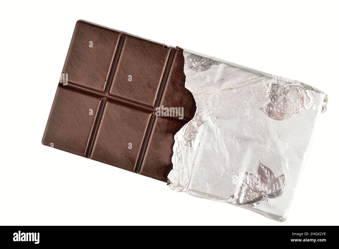 Dark chocolate bar in wrapper Cut Out Stock Images & Pictures - Alamy