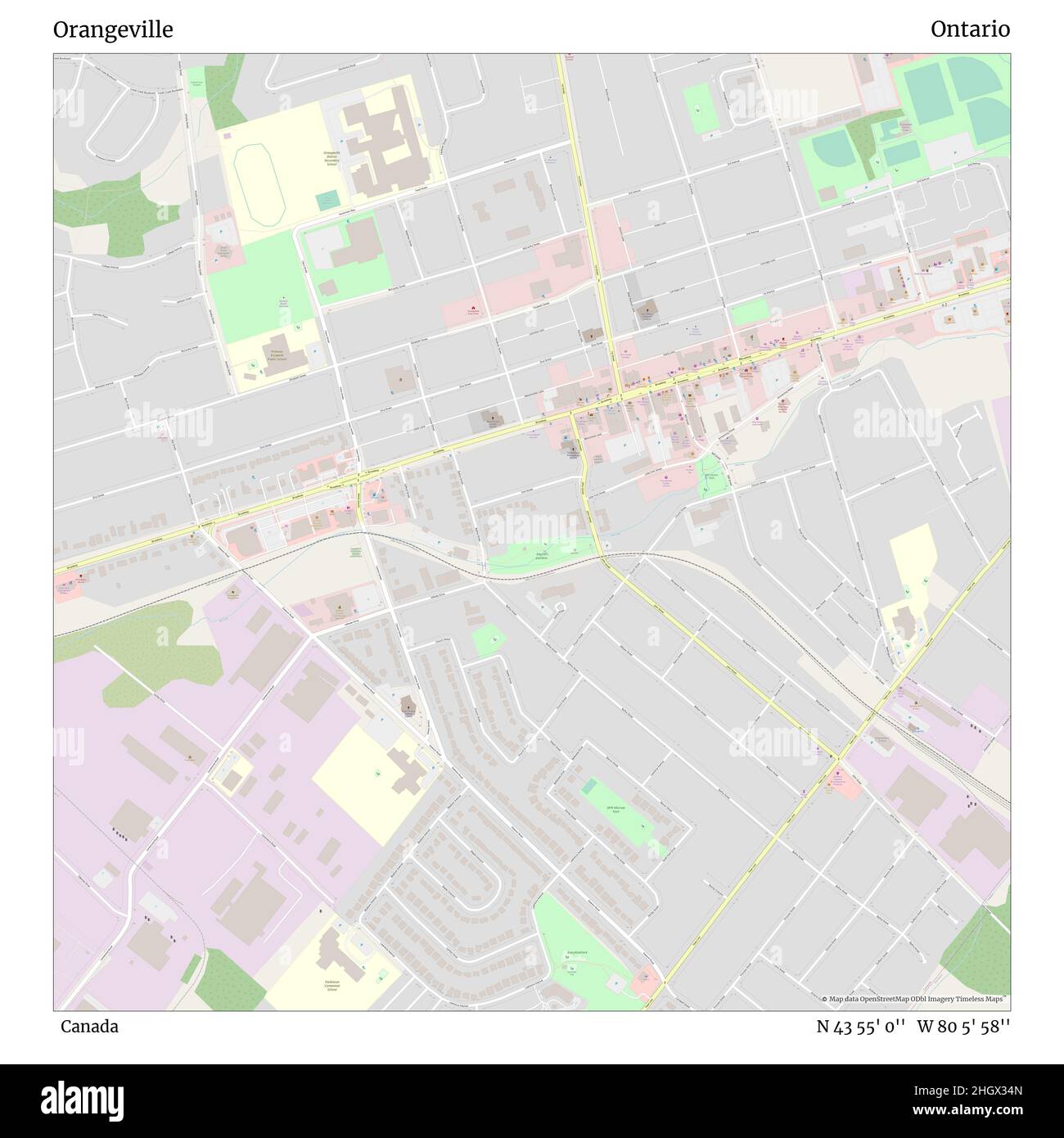 Orangeville map Cut Out Stock Images & Pictures - Alamy