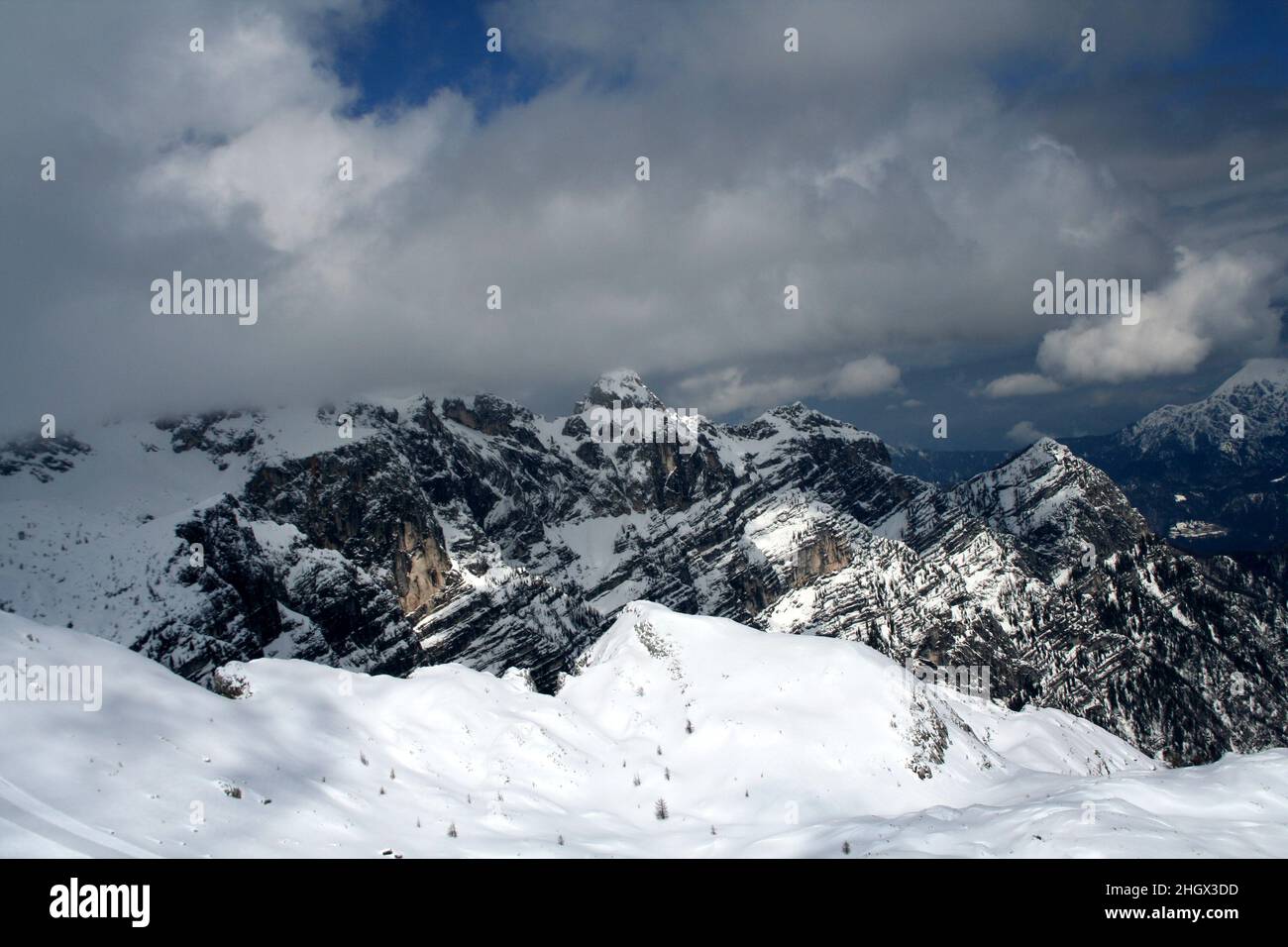 Julian Alps at the winter in Triglav National Park, Slovenia. This ...