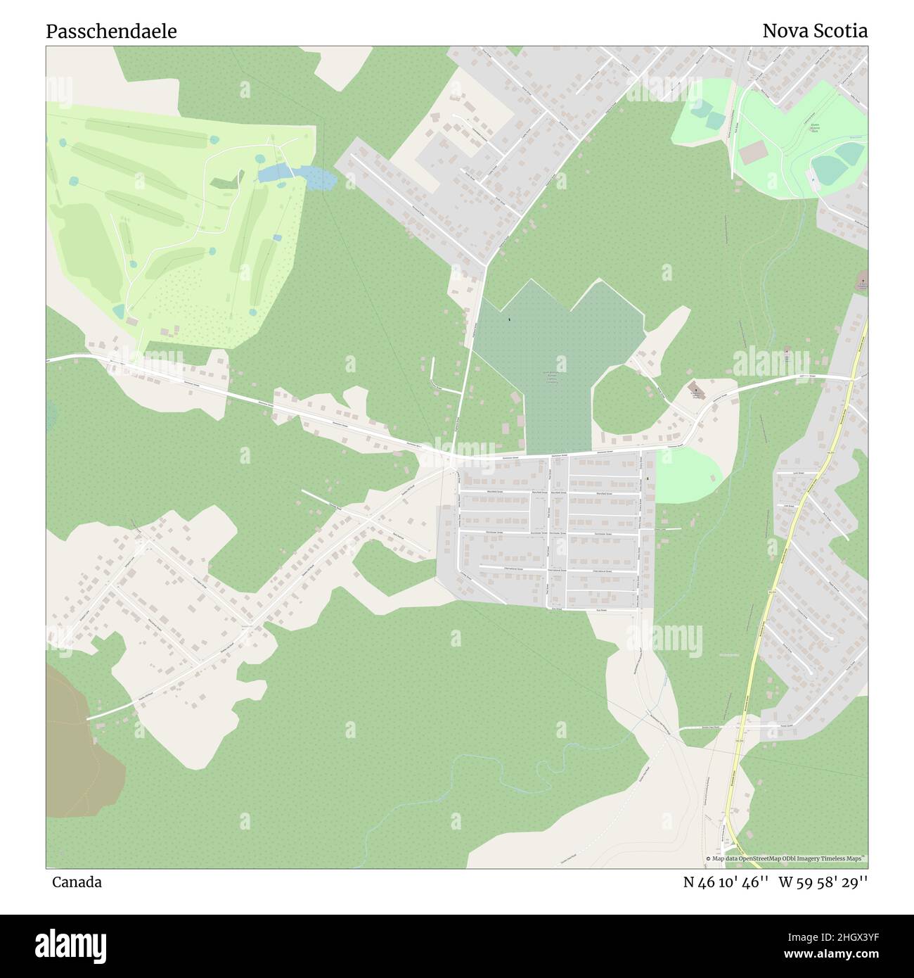 Passchendaele, Canada, Nova Scotia, N 46 10' 46'', W 59 58' 29'', map ...