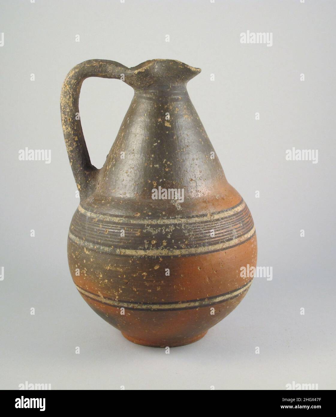 Jug 750–600 B.C. Cypriot Funnel-shaped neck and horizontal bands in ...