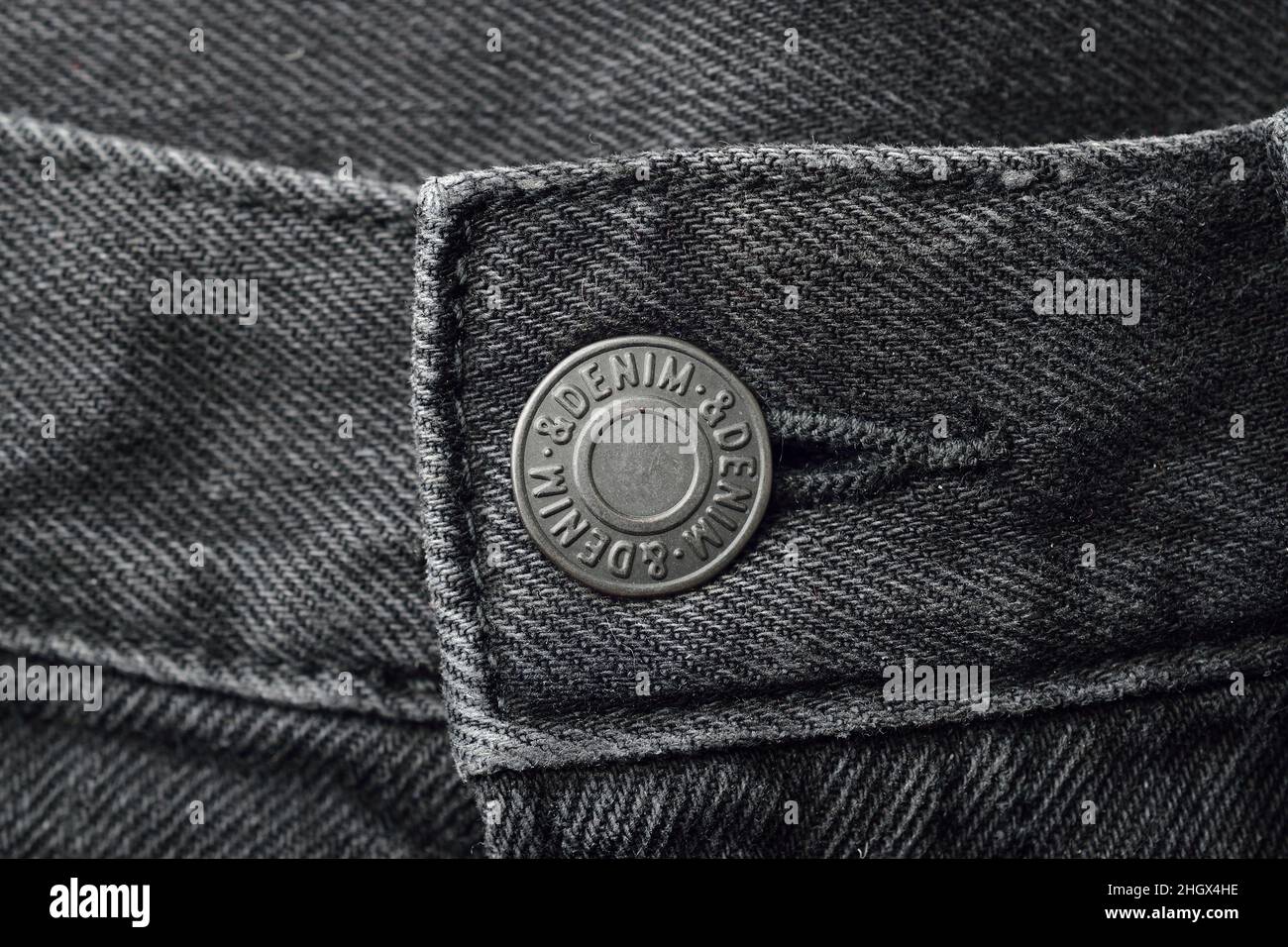 Denim Jean Button Stock Photo - Alamy