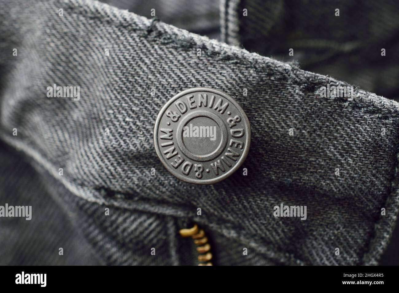 Button of Denim Jeans Stock Photo - Alamy