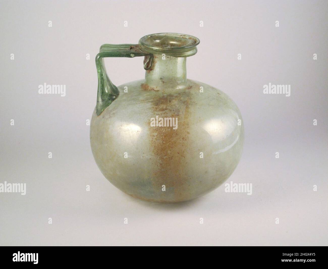 Glass jug 1st–2nd century A.D. Roman Translucent green with blue tinge ...