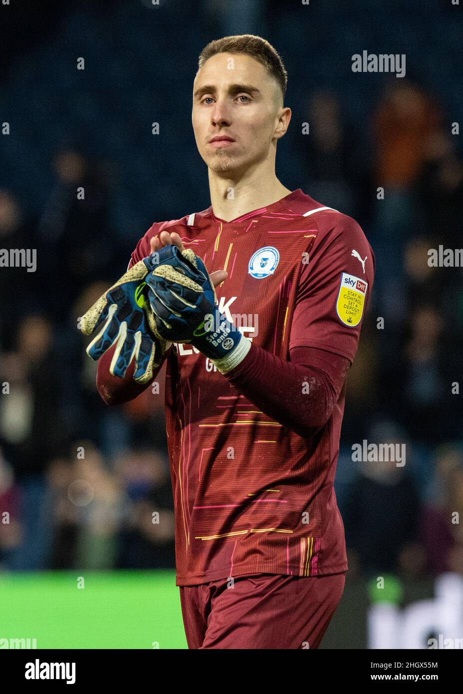 West Bromwich, UK. 22nd Feb, 2020. Steven Benda #25 of Peterborough ...
