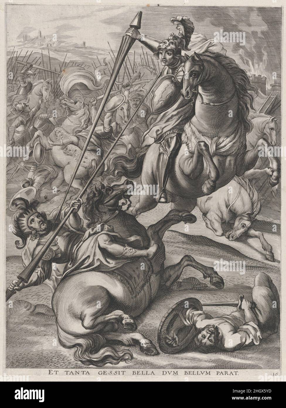 Plate 16: Battle of Achilles against the Trojans; from Guillielmus ...