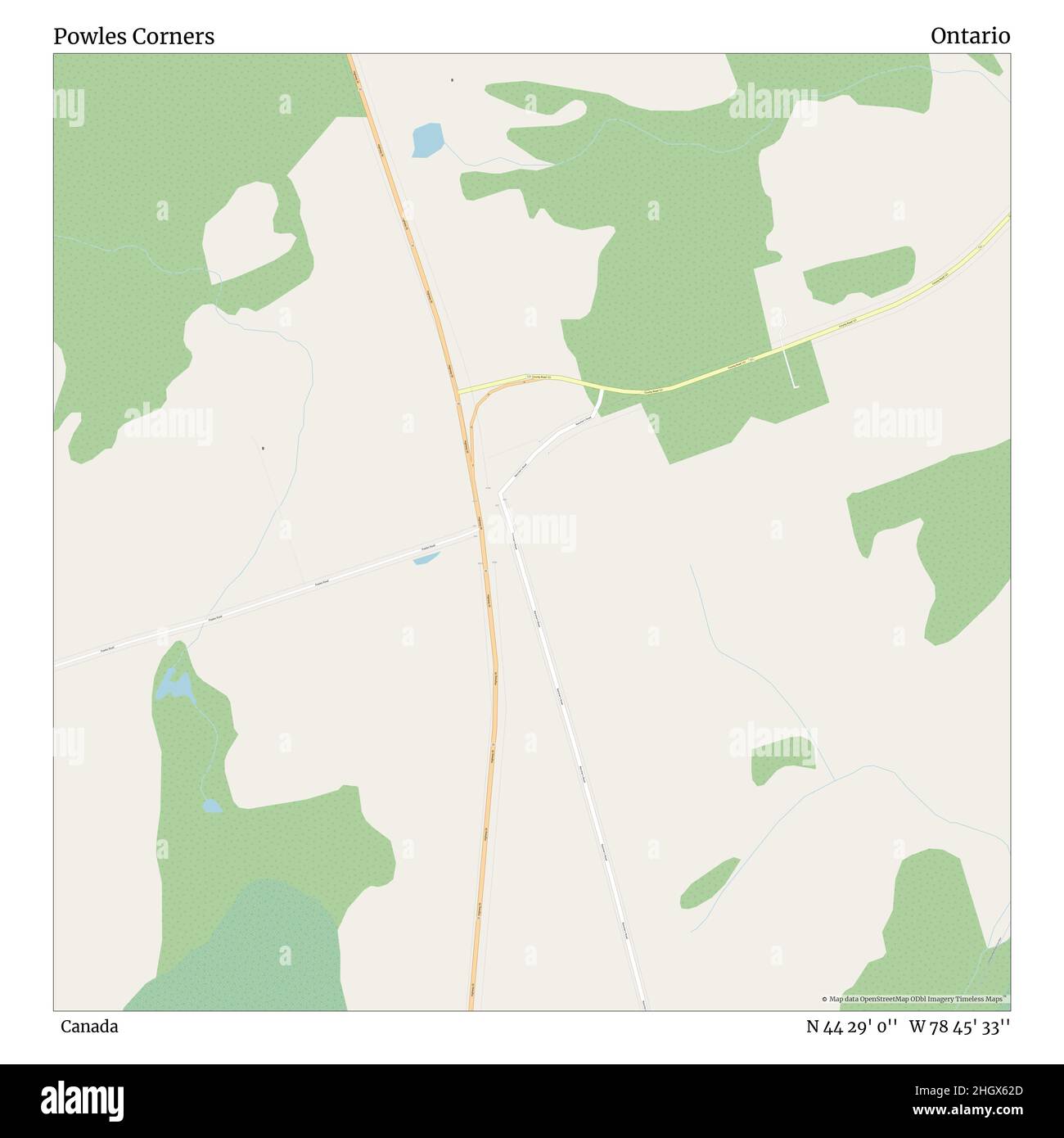 Powles Corners, Canada, Ontario, N 44 29' 0'', W 78 45' 33'', map ...