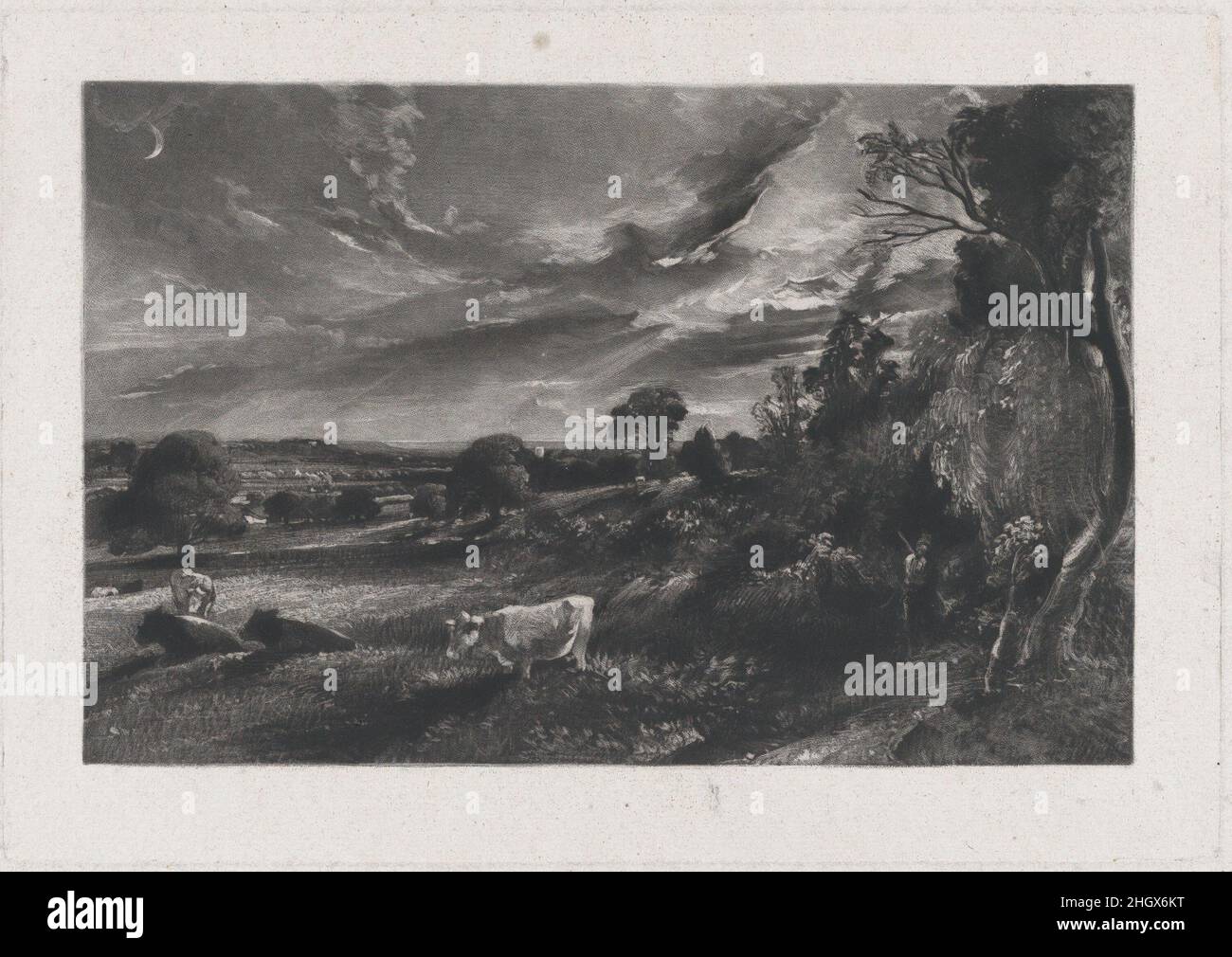 Summer Evening 1829 David Lucas British View of a pastoral landscape ...