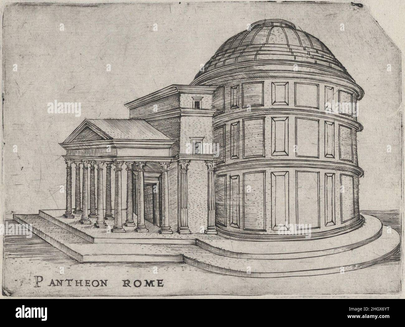Pantheon Rome, from a Series of 24 Depicting (Reconstructed) Buildings ...
