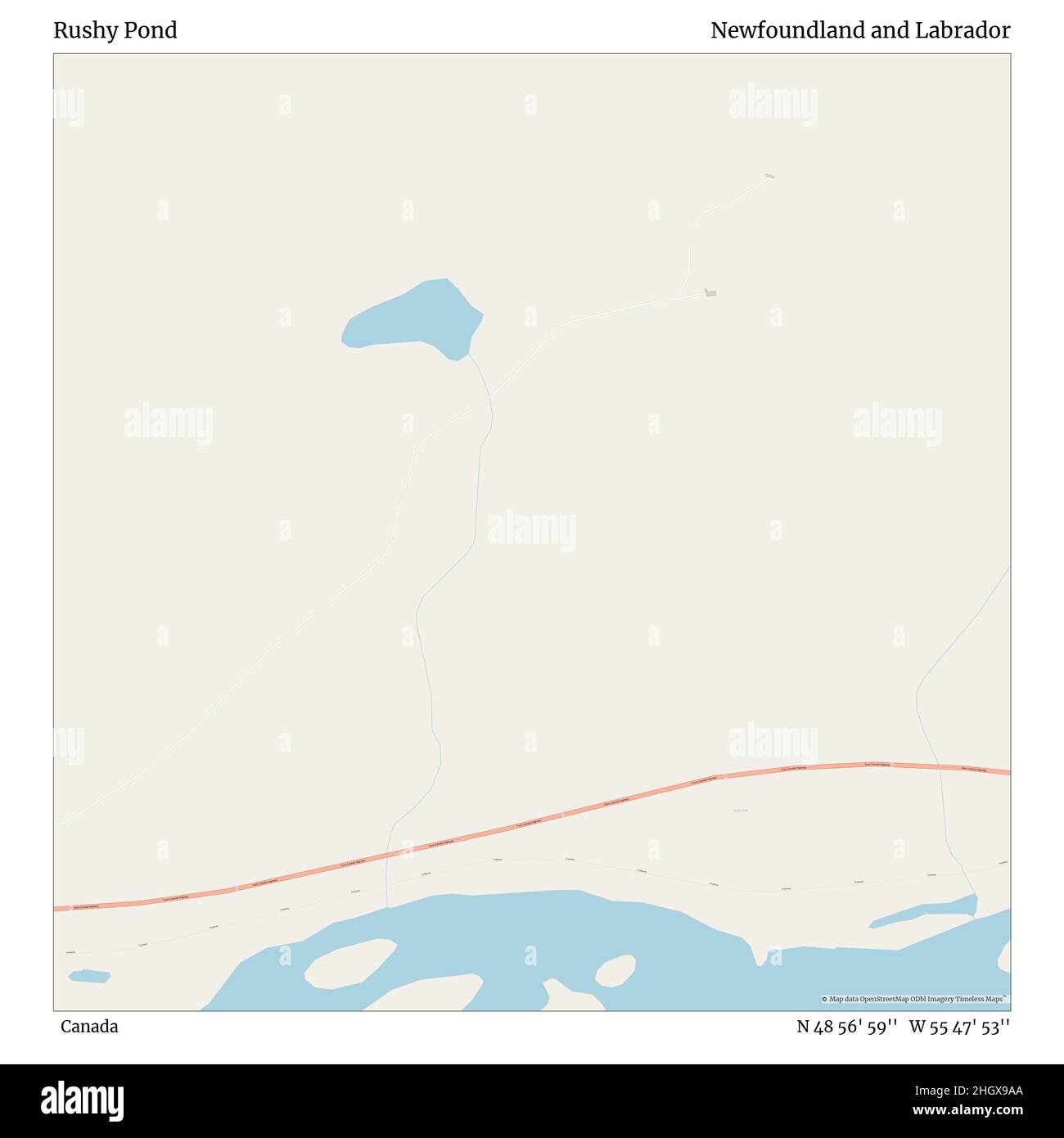 Rushy Pond, Canada, Newfoundland and Labrador, N 48 56' 59'', W 55 47 ...