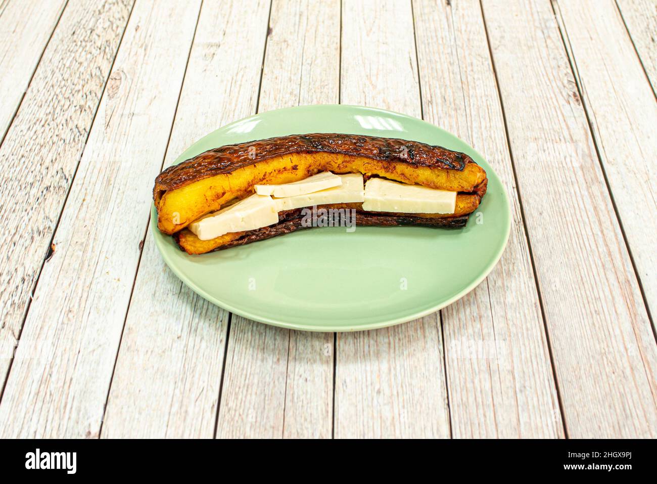 baked banana with cheese, this recipe, made with ripe plantain ...