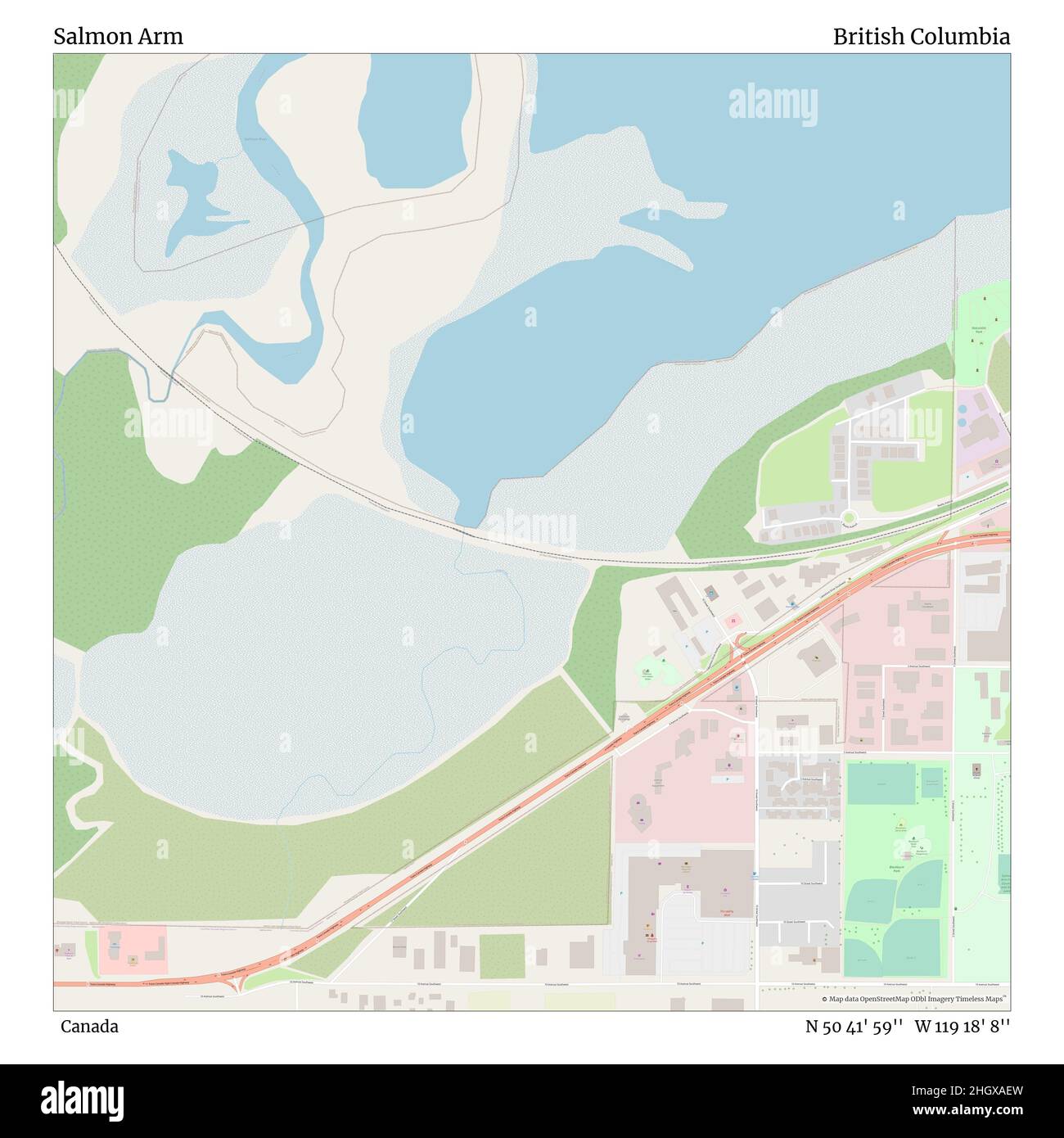 Salmon arm map Cut Out Stock Images & Pictures - Alamy