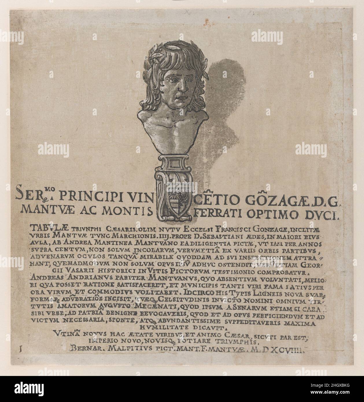 Title page from "The Triumph of Julius Caesar" 1599 Andrea Andreani ...