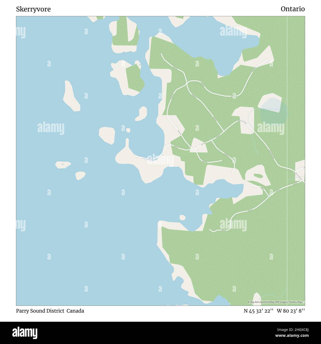 Skerryvore, Parry Sound District, Canada, Ontario, N 45 32' 22'', W 80 ...