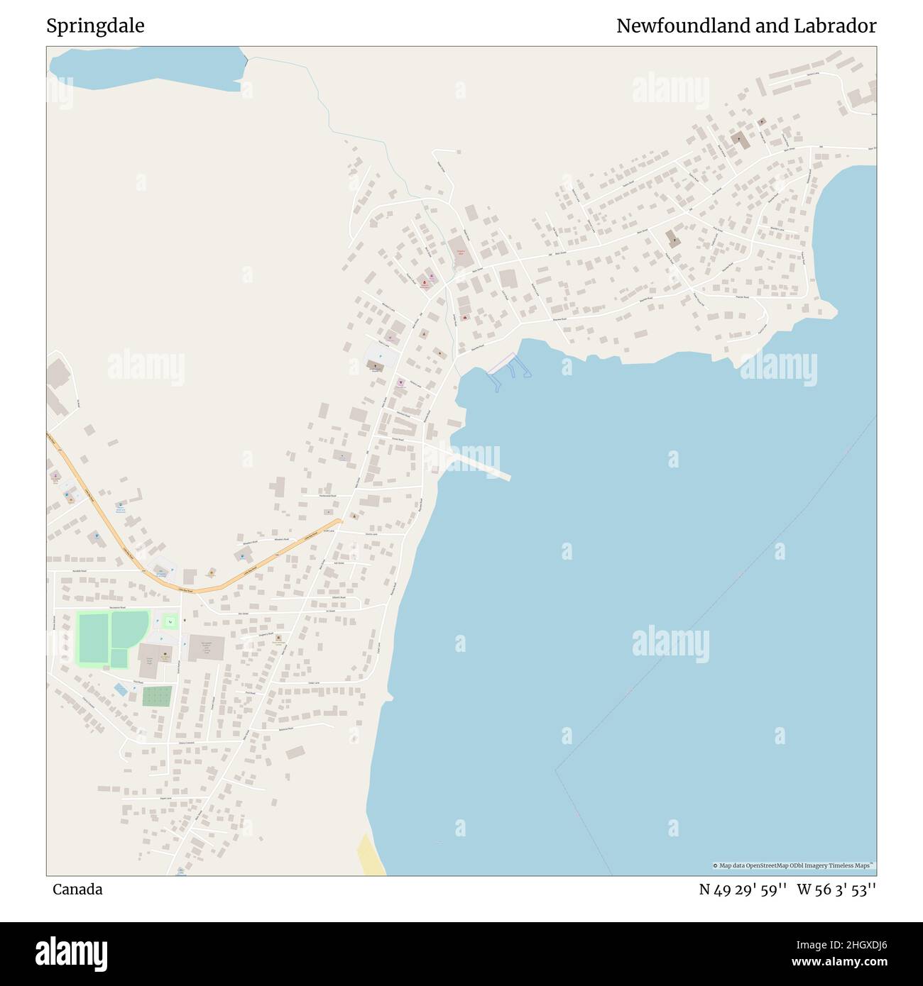 Springdale, Canada, Newfoundland and Labrador, N 49 29' 59'', W 56 3 ...