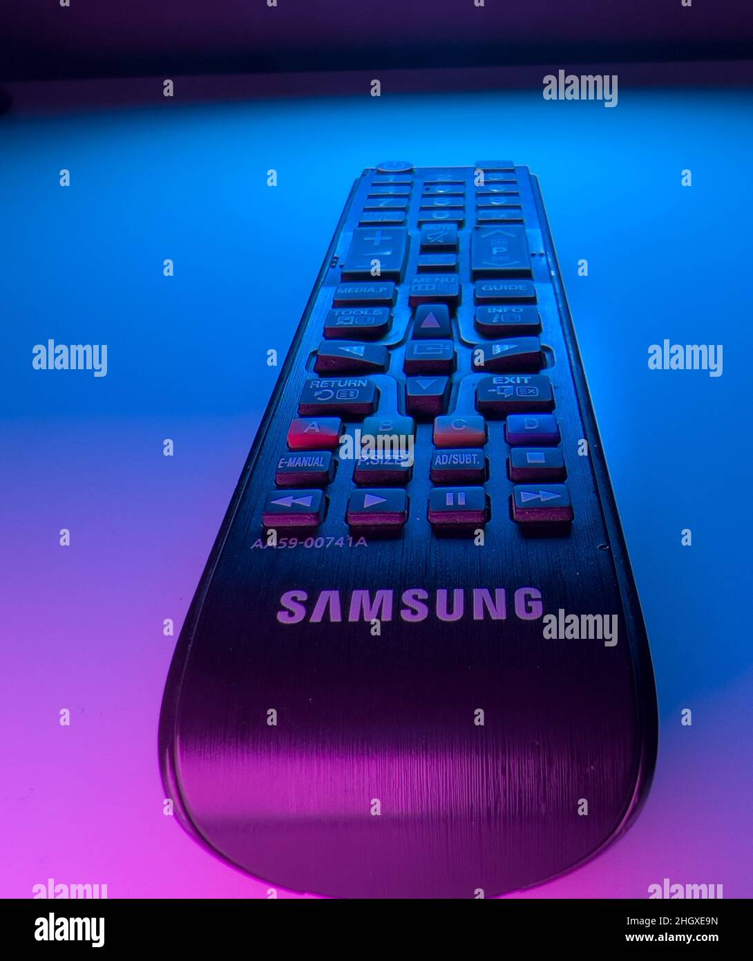 Samsung TV Remote Control - FRANKFURT, GERMANY - JANUARY 22, 2022 Stock ...