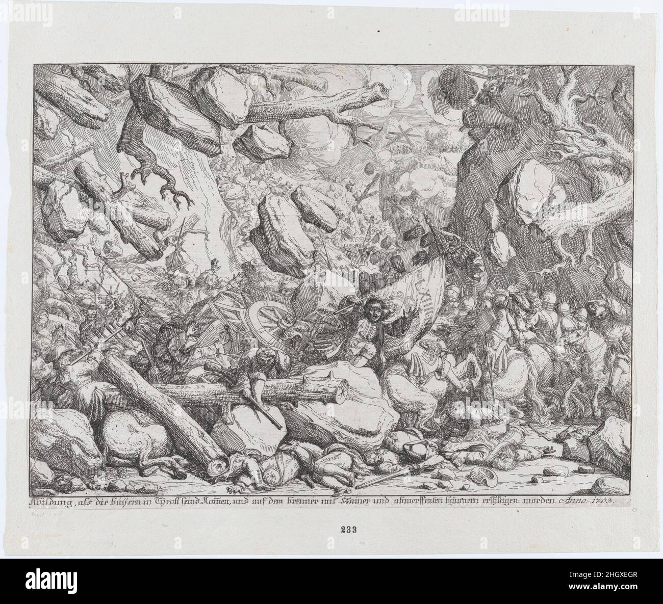 Maximilian Emanuel and the Bavarian Army in a Narrow Pass in theTyrol n ...