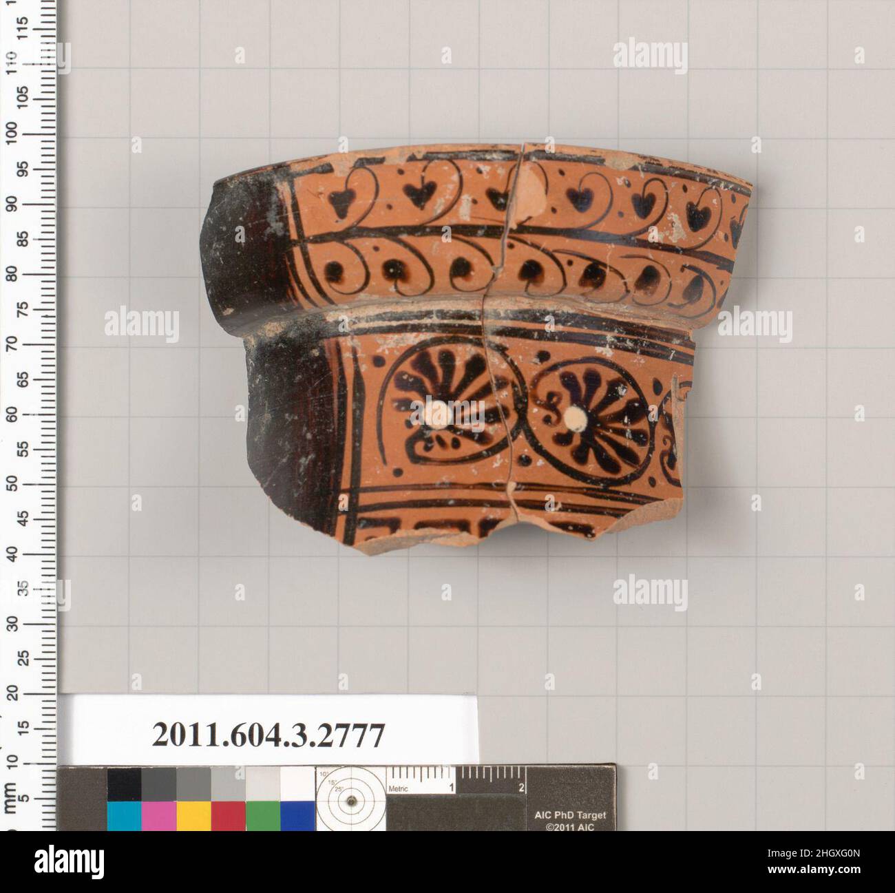 Terracotta fragment of an olpe (jug) 530–500 B.C. Greek, Attic Fragment ...