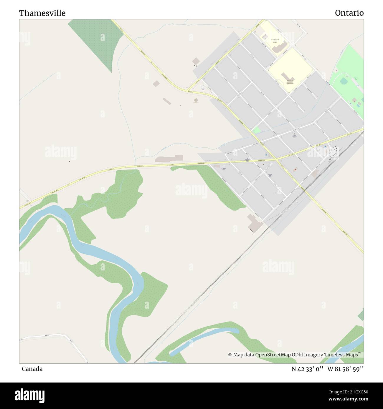 Map of thamesville ontario hi-res stock photography and images - Alamy