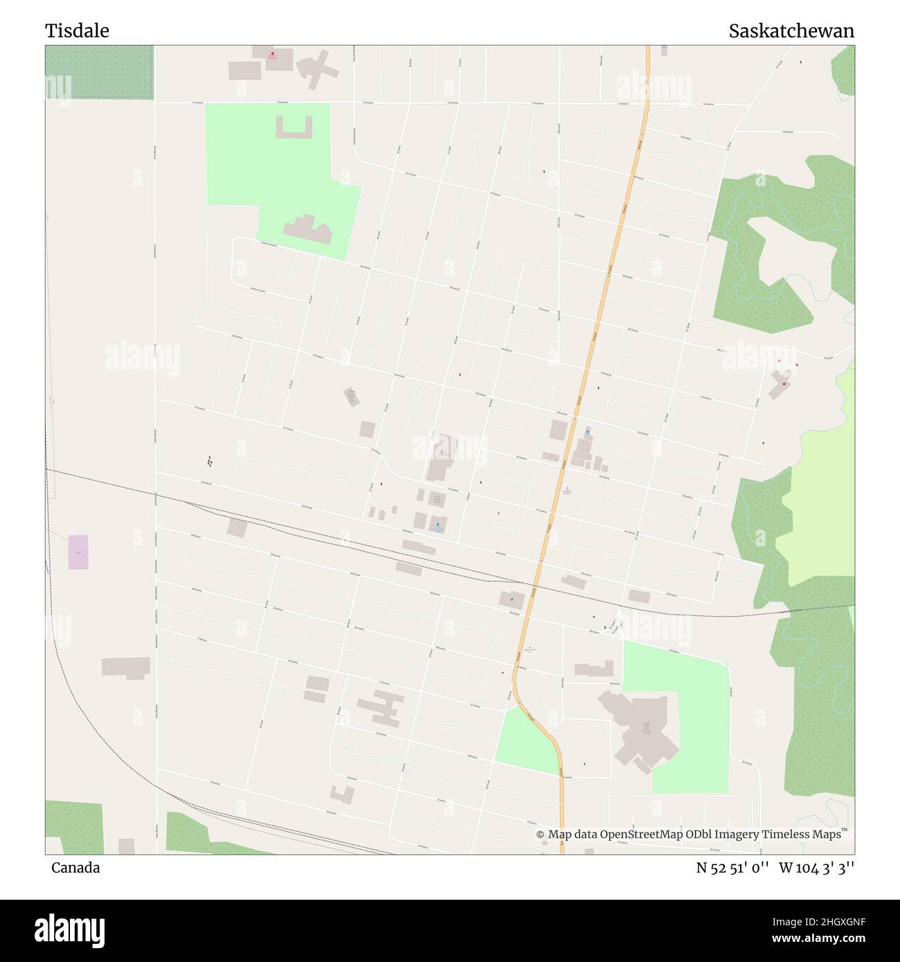 Map of tisdale saskatchewan Cut Out Stock Images & Pictures - Alamy