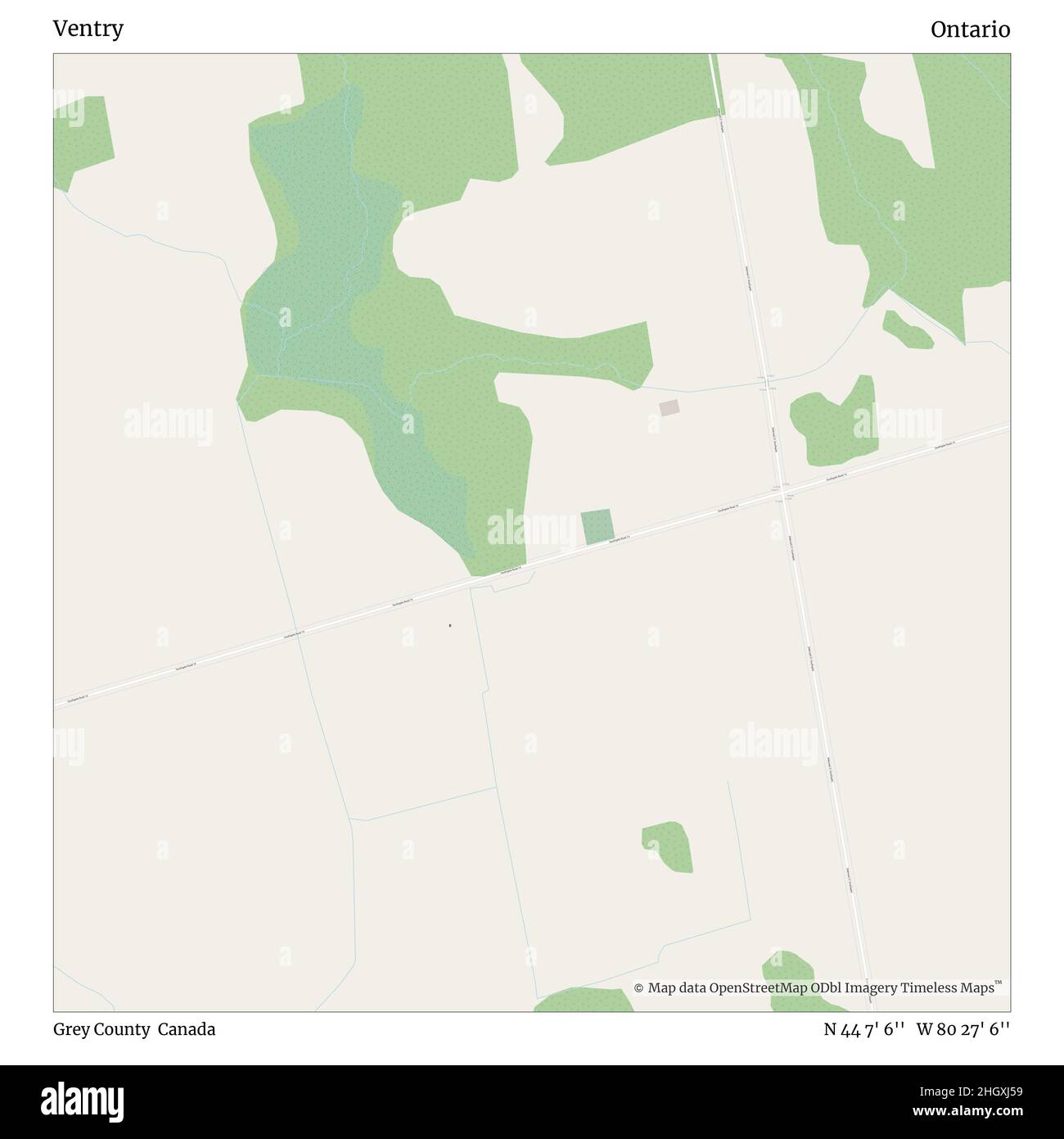 Ventry, Grey County, Canada, Ontario, N 44 7' 6'', W 80 27' 6'', map ...