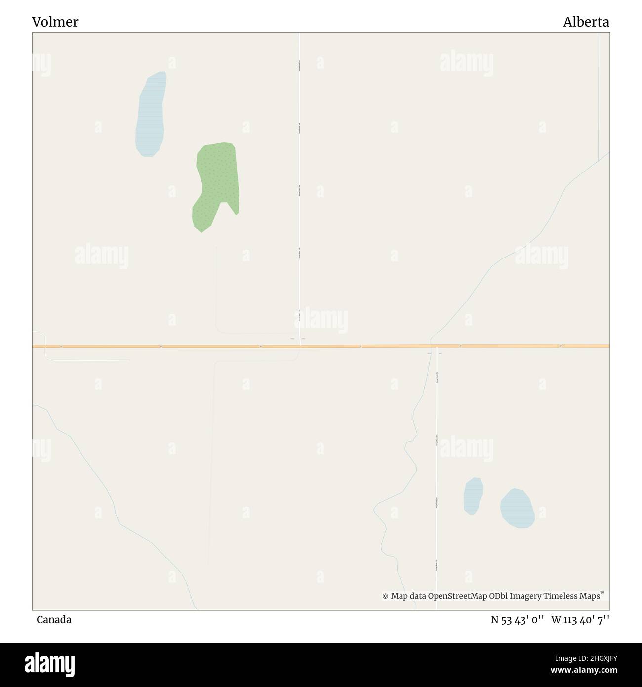 Volmer, Canada, Alberta, N 53 43' 0'', W 113 40' 7'', map, Timeless Map ...