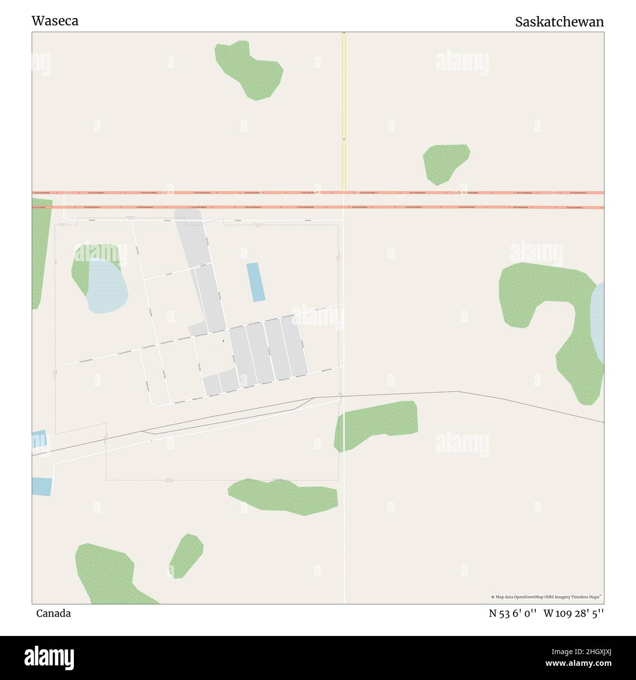 Waseca, Canada, Saskatchewan, N 53 6' 0'', W 109 28' 5'', map, Timeless ...
