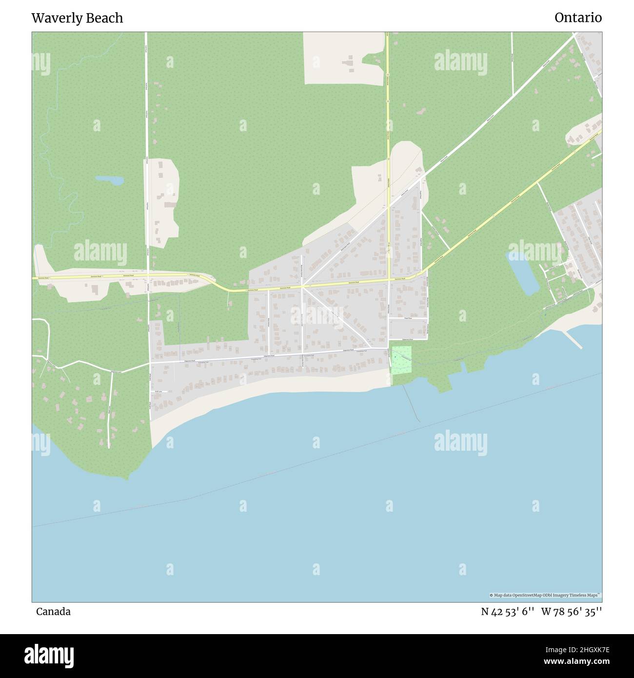 Waverly Beach, Canada, Ontario, N 42 53' 6'', W 78 56' 35'', map ...