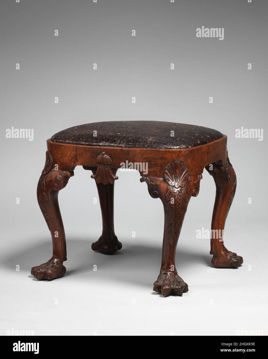 Stool ca. 1715 British. Stool. British. ca. 1715. Walnut and walnut ...