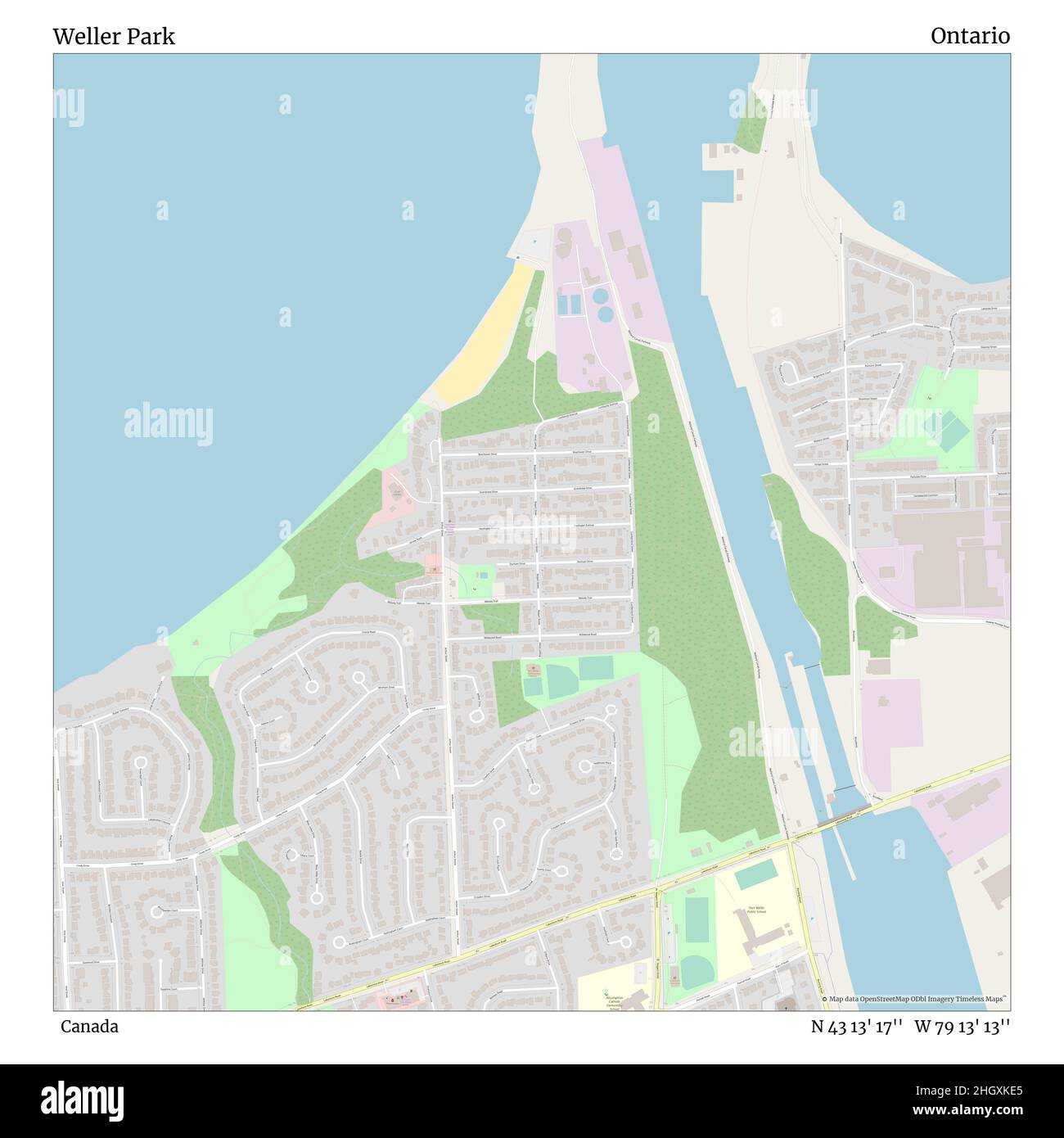 Weller Park, Canada, Ontario, N 43 13' 17'', W 79 13' 13'', map ...