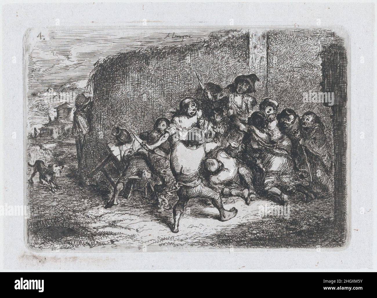 Plate 4: a street brawl, from the series of customs and pastimes of the ...