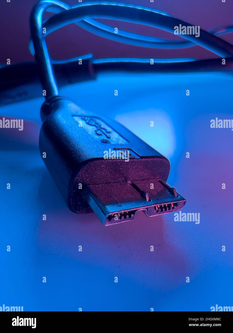 USB Cable and plug in a macro shot Stock Photo - Alamy