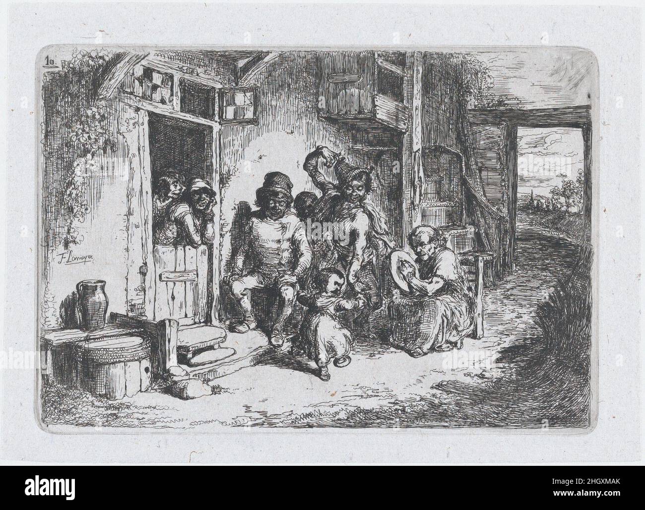 Plate 10: two figures dancing, another seated playing an drum, from the ...