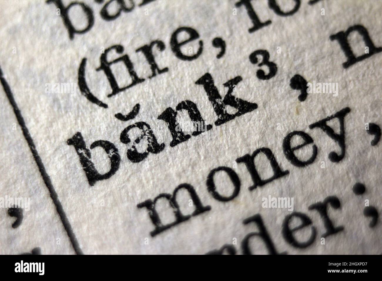 Definition of word bank on dictionary page, close-up Stock Photo - Alamy