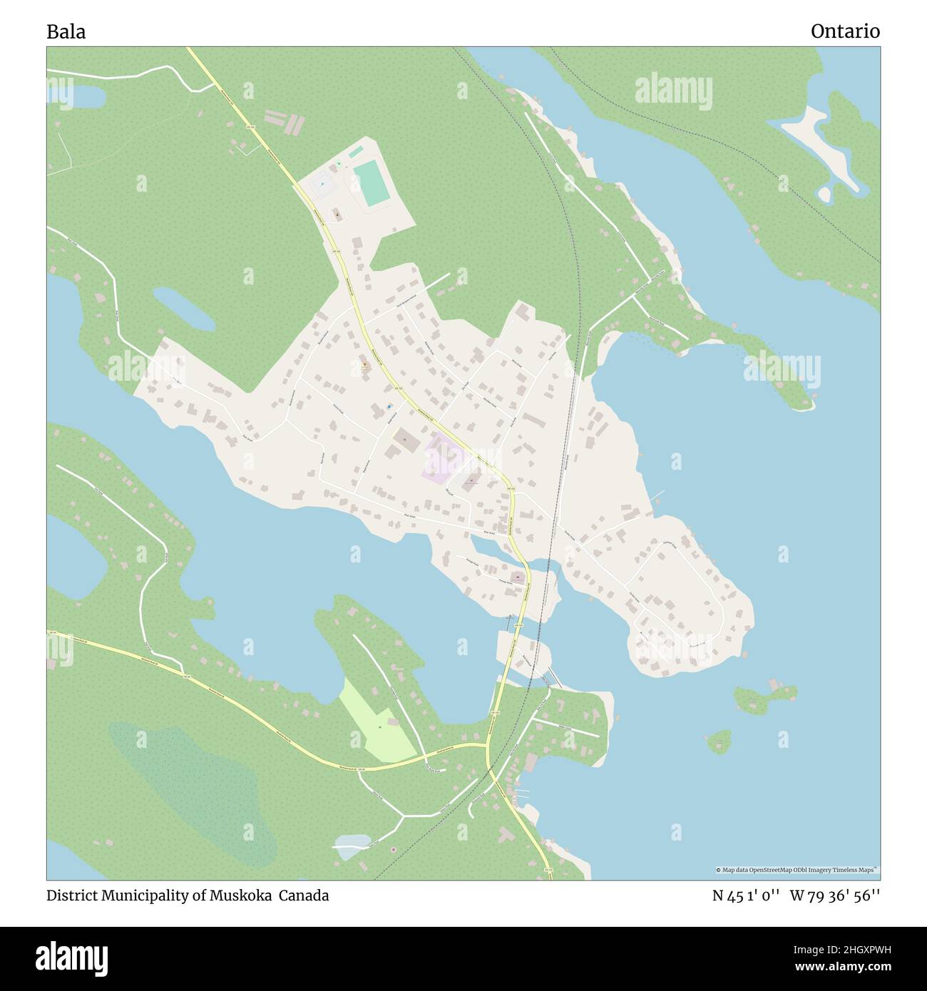 Bala ontario map hi-res stock photography and images - Alamy