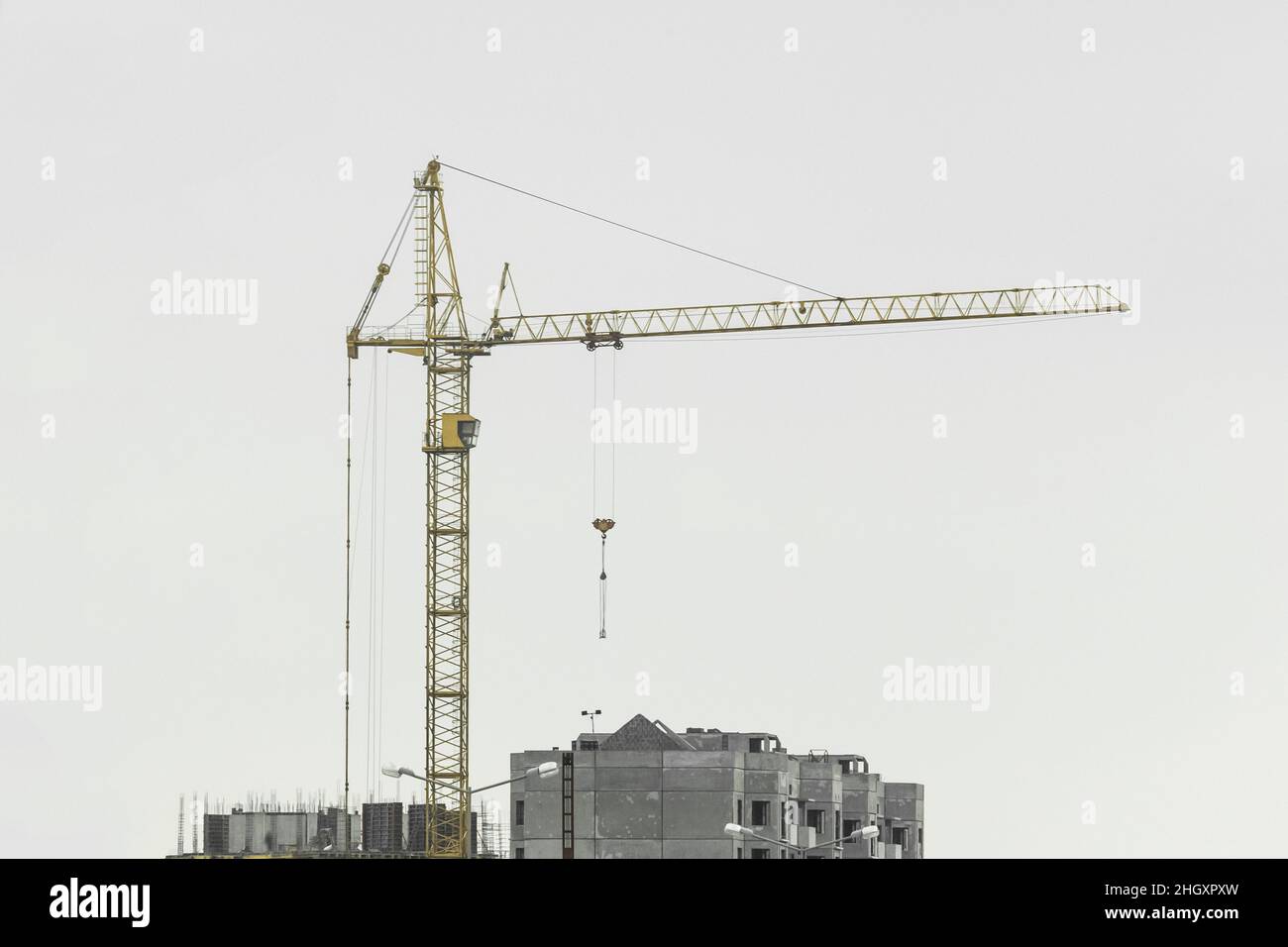 Tower crane, development of urban structures and construction of houses ...