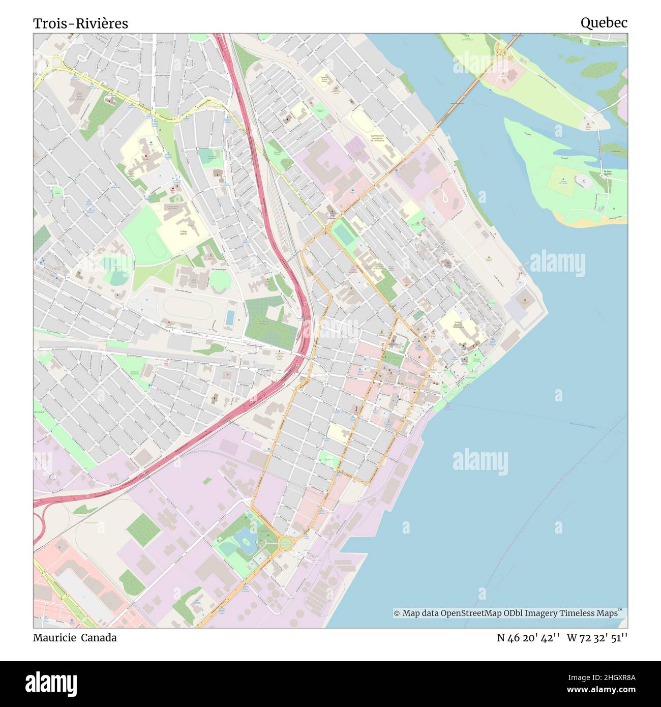 Trois rivieres map Cut Out Stock Images & Pictures - Alamy