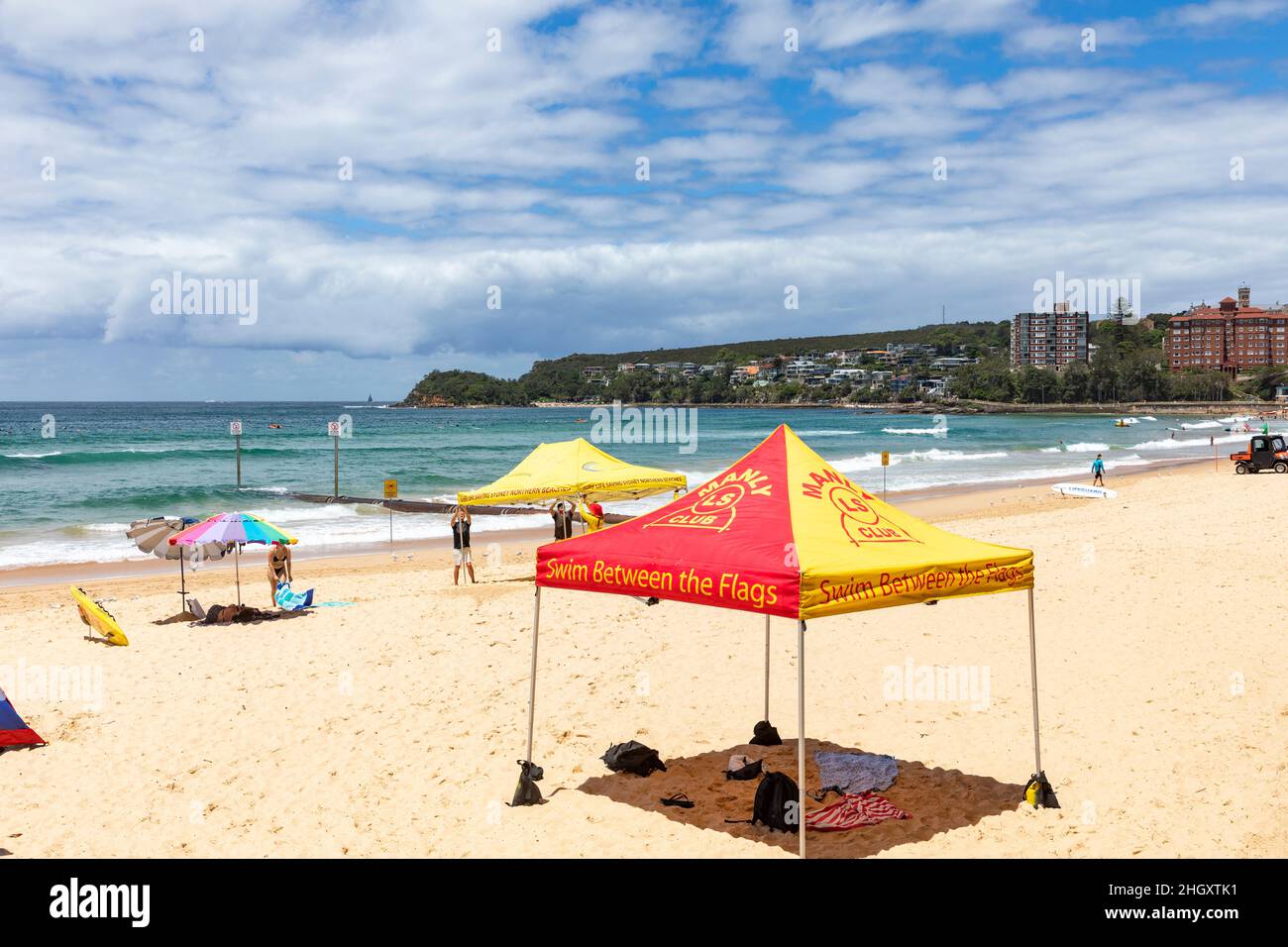 Manly Beach Sydney and Manly surf life saving club beach shade, swim ...