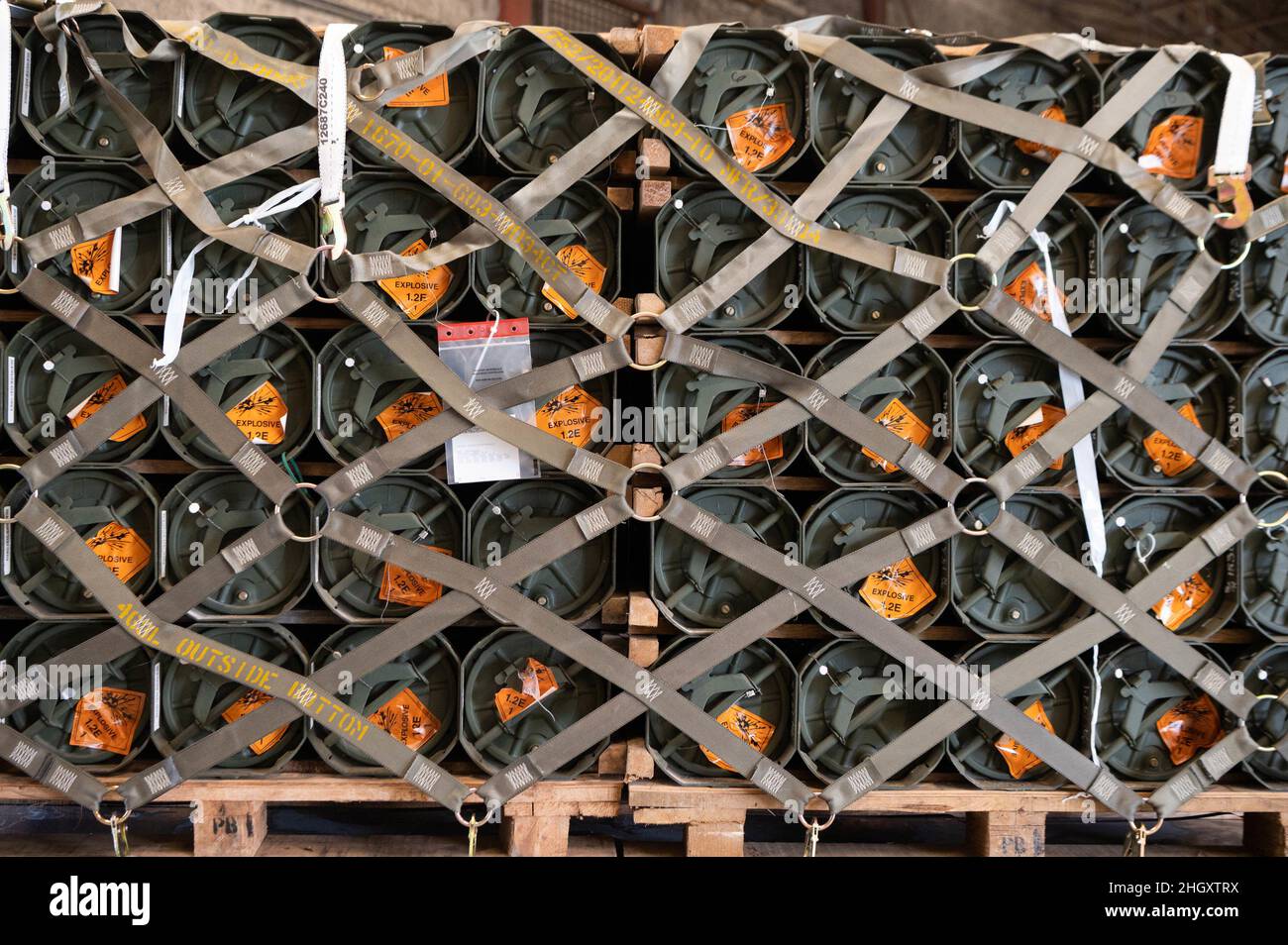 Pallets of ammunition, weapons and other equipment bound for Ukraine ...