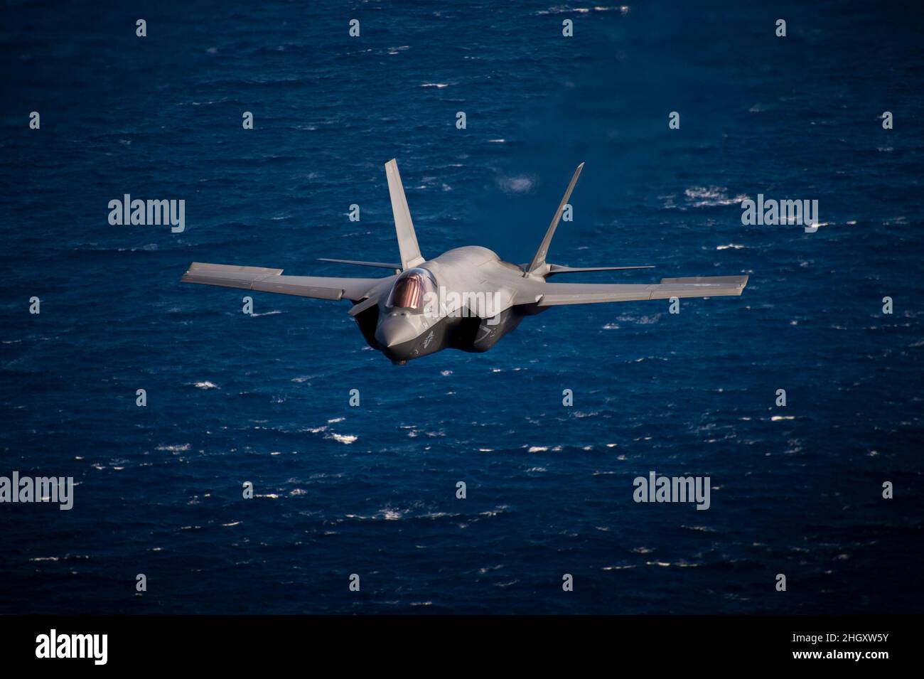 220122-N-HS181-1229 PHILIPPINE SEA (Jan. 22, 2022) An F-35C Lightning II, assigned to the “Black ...