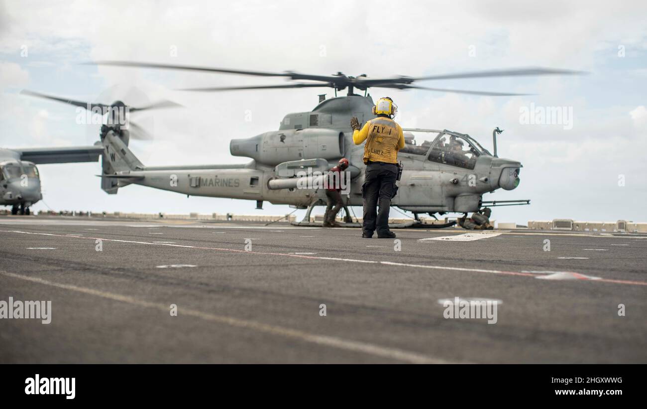 PHILIPPINE SEA (Jan. 18, 2022) Marines assigned to Marine Medium ...