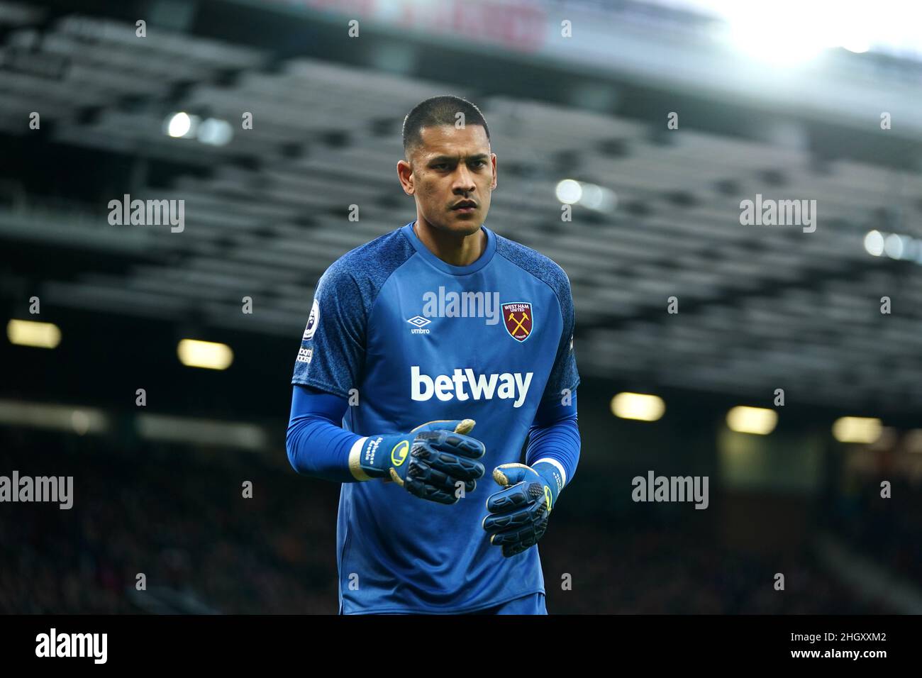 West Ham United goalkeeper Alphonse Areola during the Premier League ...