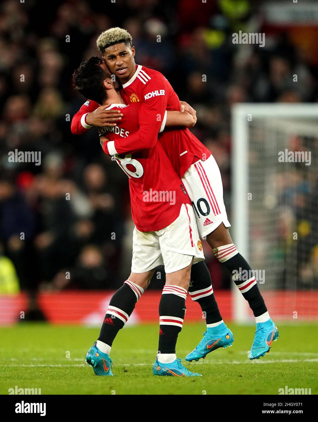 Manchester United's Marcus Rashford celebrates after the Premier League ...