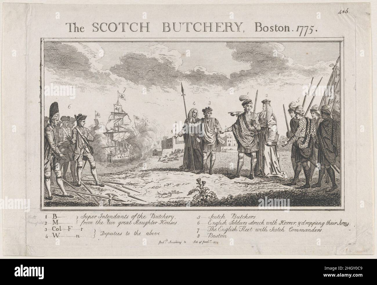 The Scotch Butchery, Boston, 1775 1775 Anonymous, British, 18th century ...
