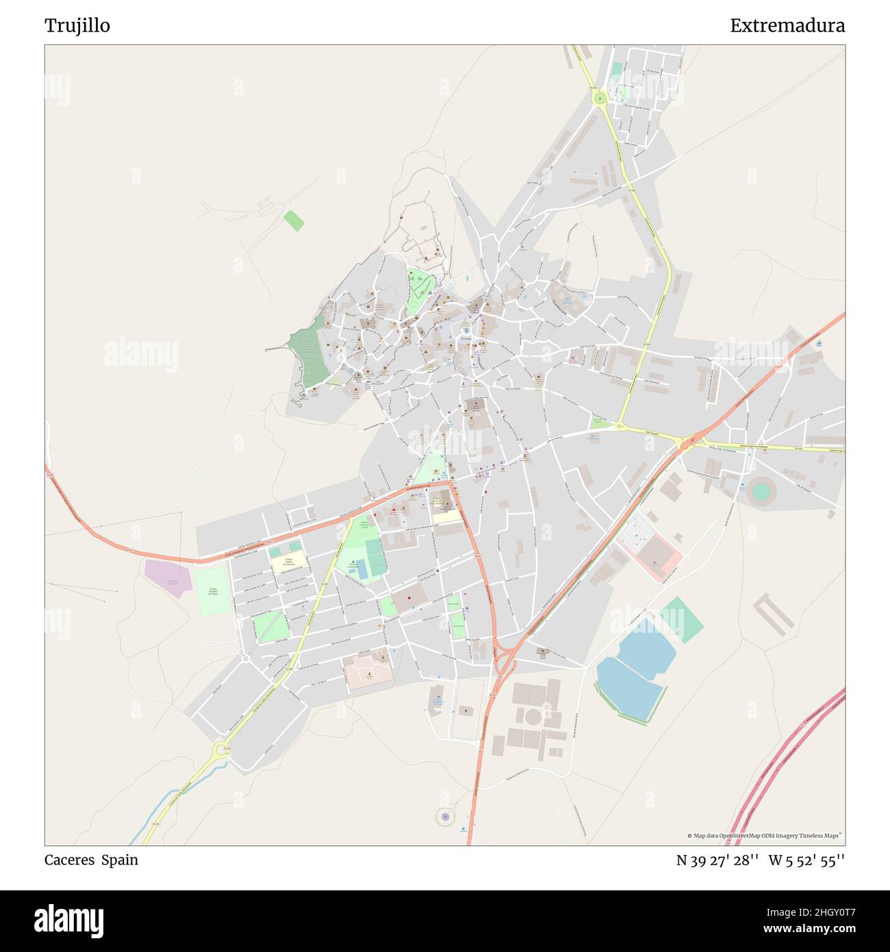 Trujillo spain map Cut Out Stock Images & Pictures - Alamy